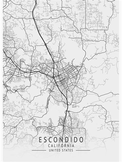 Escondido California Us Gray City Map Sticker For Sale By