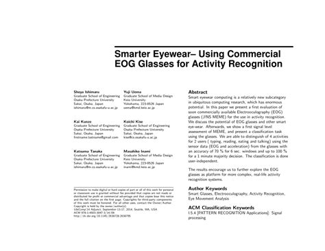 Pdf Smarter Eyewear Using Commercial Eog Glasses For Activity