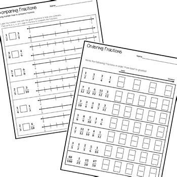 Comparing Fractions Ordering Fractions Bundle By Erin S Classroom Creations