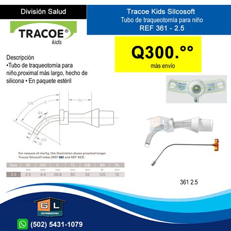 Tubo de traqueotomía para niño 2 5 marca Tracoe kids GL Distribuidora
