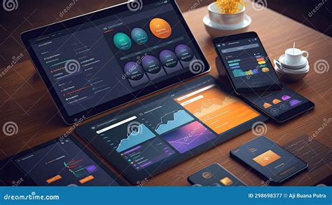 Modern User Interface Design Template Financial Management Concept