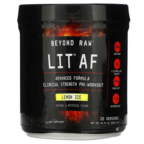 Beyond Raw Lit Af Advanced Formula Clinical Strength Pre Workout