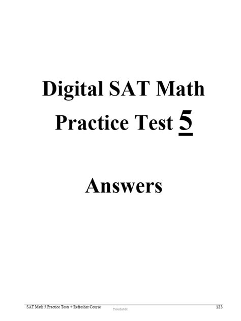 Dsat Practice Tests Pdf Quadratic Equation Elementary Mathematics