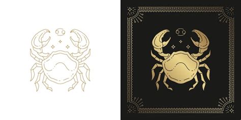 Premium Vector Zodiac Cancer Horoscope Sign Line Art Silhouette Design Illustration