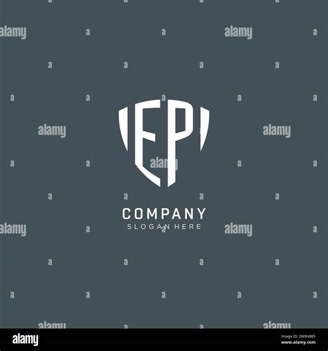 Initials EP Logo Shield Guard Shape Creative Logo Design Concept