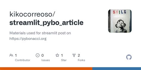 GitHub Kikocorreoso Streamlit Pybo Article Materials Used For