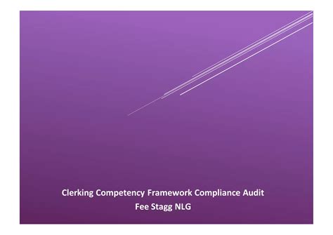 A Clerking Competency Compliance Audit Ppt