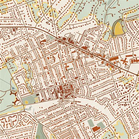 Narberth Pennsylvania Map Print In Woodblock — Jace Maps