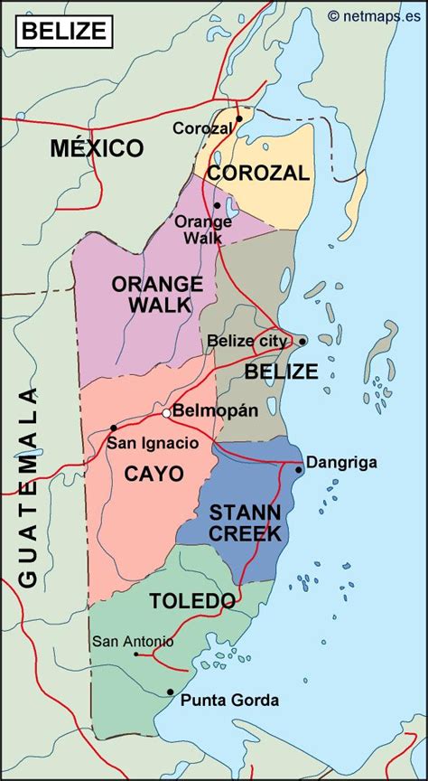Belize Political Digital Map Digital Maps Netmaps UK Vector Eps