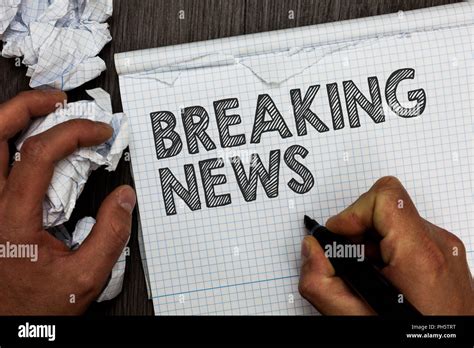 Word Writing Text Breaking News Business Concept For Special Report