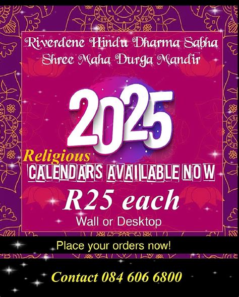 Hindu Dharma Sabha Calendar 2025 Kirk Sanders