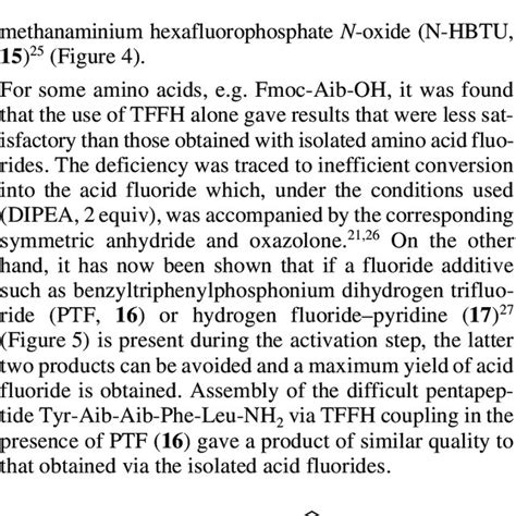 Examples Of Solid Phase Peptide Couplings Using Tffh Download Table
