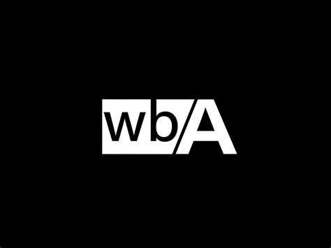 WBA Logo And Graphics Design Vector Art Icons Isolated On Black Background Vector Art
