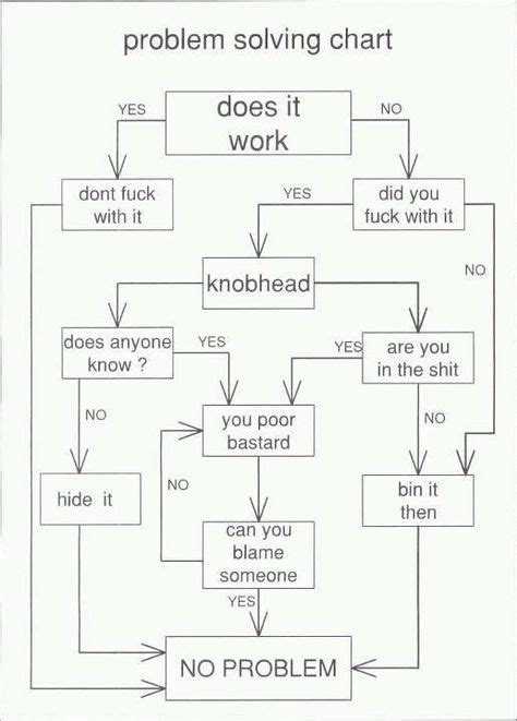Problem Solving Chart Funny Flow Charts Problem Solving