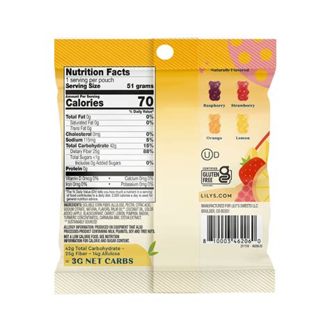 Haribo Sugarless Gummy Bears Nutrition Facts Blog Dandk