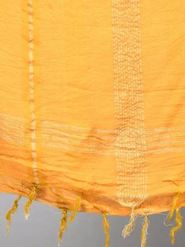 Cotton Silk Yellow Cross Embellished Kurta Set With Dupatta Hand Wash