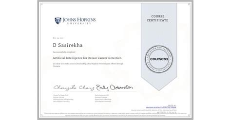 Sasirekha D On Linkedin Completion Certificate For Artificial