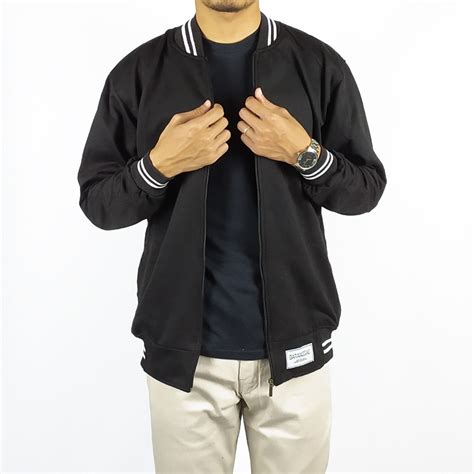 Jaket Varsity Royal Varsity Baseball Hitam Shopee Indonesia