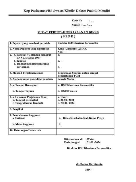 Format Sppd Spj Pengiriman Sample Tcm 2024 Pdf
