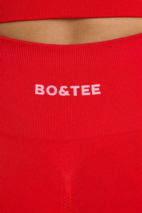 Admired High Waist Define Luxe Leggings In Red Oh Polly
