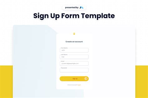 Sign Up Form Template Webflow