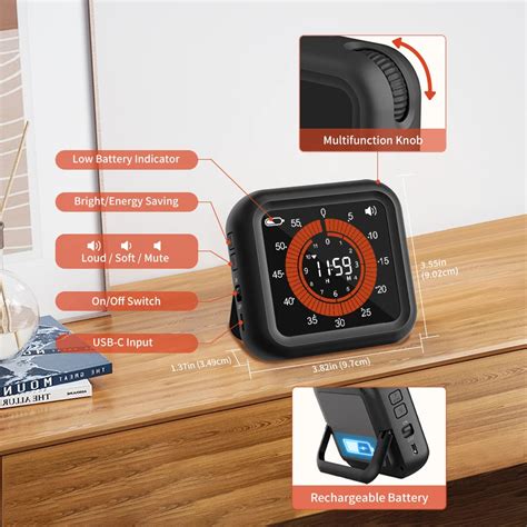 Meesmeek Rechargeable Visual Timer Manual Countdown For Kitchen And St Joy Of Recipes