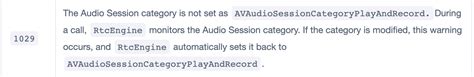 Agora Warning 1029 Deactivating An Audio Session That Has Running I