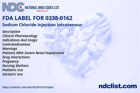 Fda Label For Sodium Chloride Injection Intravenous Indications Usage And Precautions