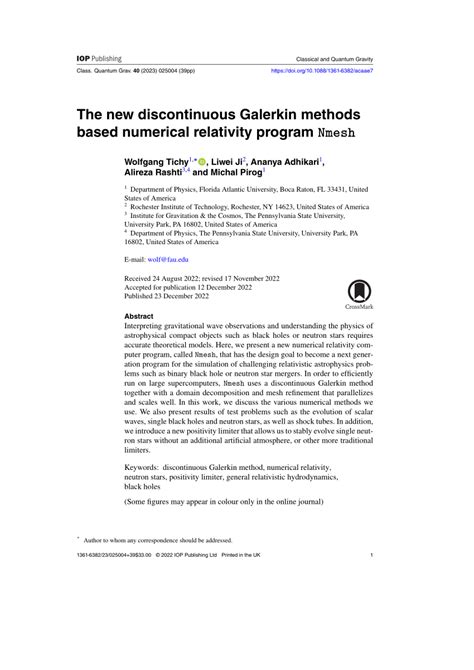 the new discontinuous galerkin methods based numerical relativity