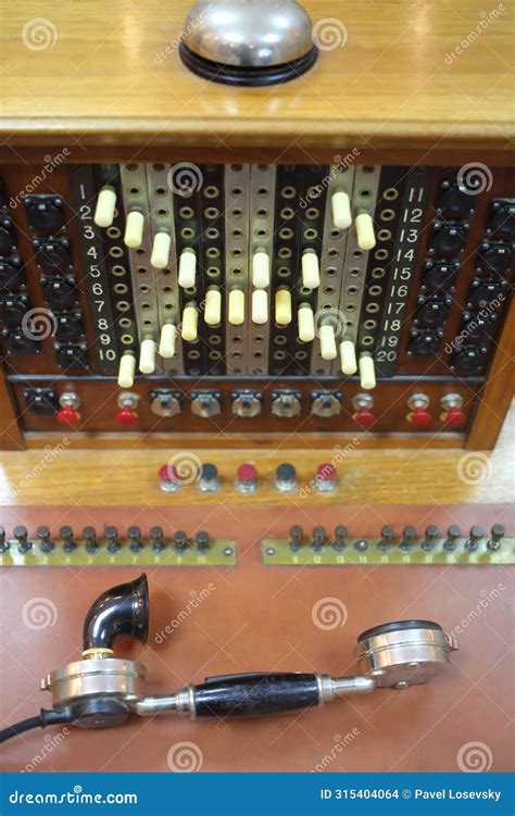 Old Telephone Switchboard With Handset In The Editorial Stock Image