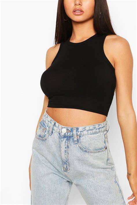 Womens Black Racer Front Tank Top 12 Women Black Tank Tops
