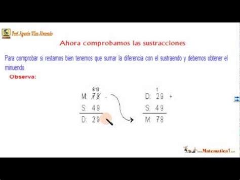 Comprobación o Prueba de una Resta del al Matemáticas Ejercicios Resueltos YouTube