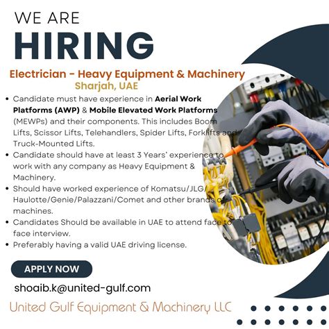 Shoaib Khan On Linkedin Urgentopening Hiring Electrician