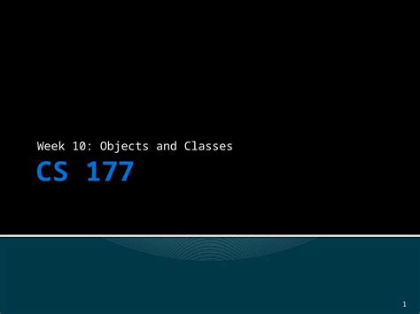 Pptx Week 10 Objects And Classes 1 There Are Two Classifications Of