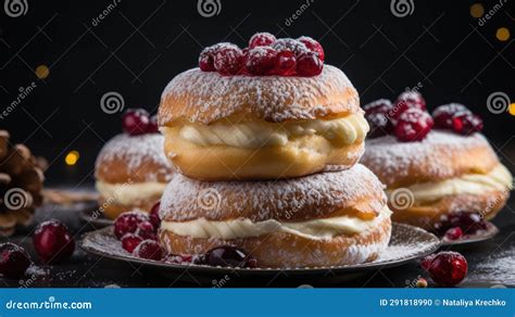 Hanukkah Sufganiyot Traditional Jewish Donuts For Hanukkah Stock Photo Image Of Sufganiyah