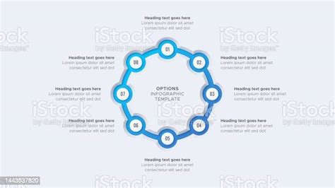여덟 8 단계 옵션 서클 라운드 비즈니스 인포 그래픽 현대 디자인 템플릿 0명에 대한 스톡 벡터 아트 및 기타 이미지 0명 8 계획 Istock
