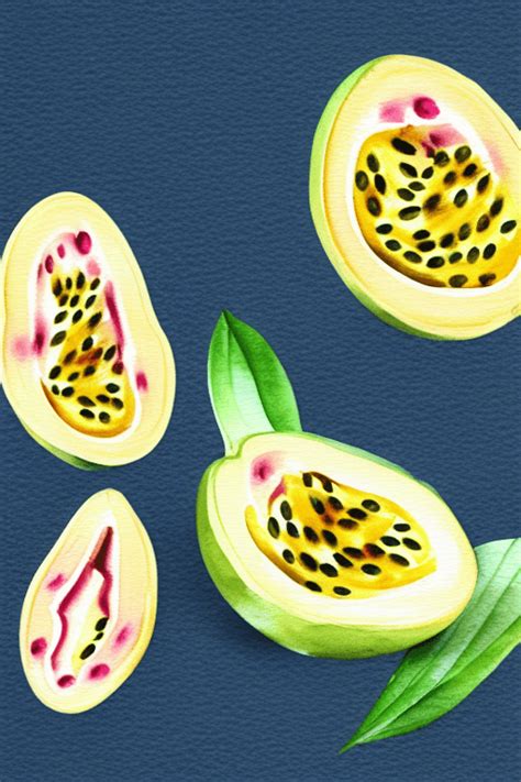 Sliced Passionfruit Watercolor Illustration Creative Fabrica