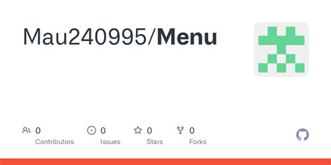 GitHub Mau240995 Menu