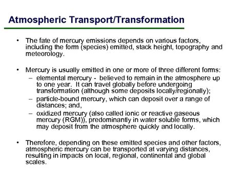 Mercury Transport Fate And Health Impacts Ellen Brown
