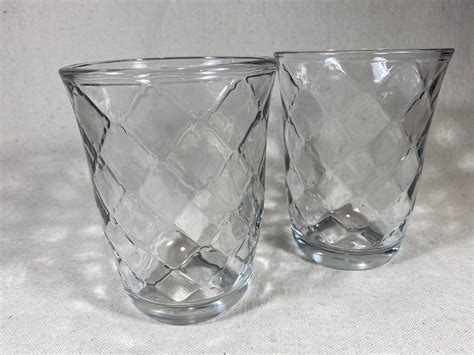 Pair Of Libbey Crisa Drinking Glasses Tumbler Clear Thick Etsy