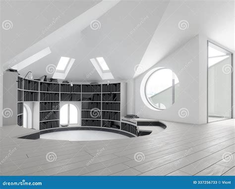 Modern Library Interior A Modern Library Interior Royalty Free Stock