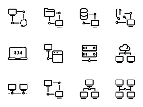 Black Icons For Server Storage And Data Updates Vector Web Technology Icon PNG And Vector