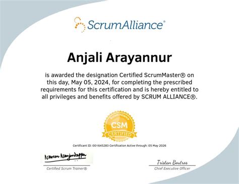 Anjali Arayannur Csm® On Linkedin Csm Scrumalliance Agile Scrum