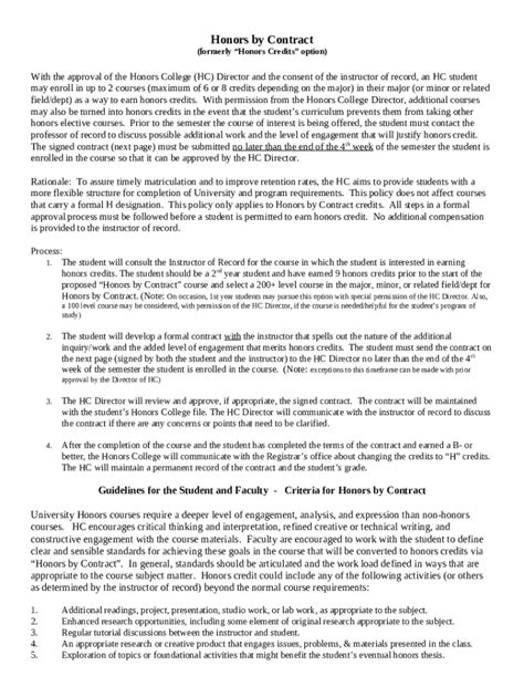 Honors By Contract Approval Doc Template Pdffiller