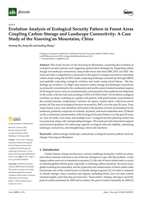 Pdf Evolution Analysis Of Ecological Security Pattern In Forest Areas Coupling Carbon Storage