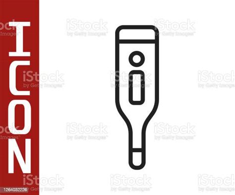 Termometer Digital Black Line Medical Untuk Ikon Pemeriksaan Medis