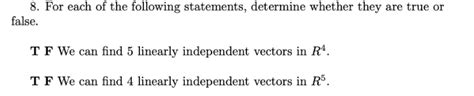 Solved For Each Of The Following Statements Determine Chegg