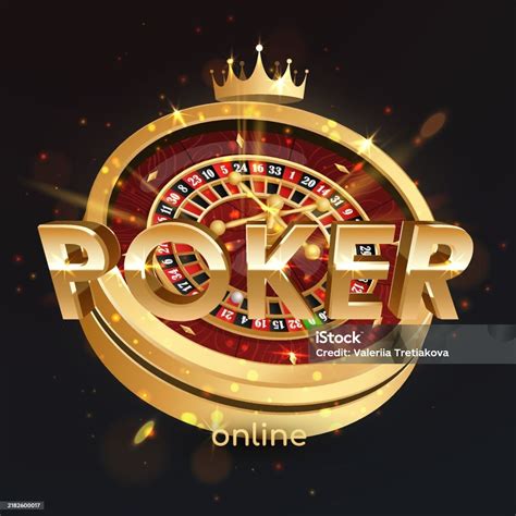 황금 로고 포커 나무 책상과 세포가 있는 룰렛 휠 빛 광선 눈부심 반짝임이 있는 검은색 배경에 골드 크라운 카지노 게임 디자인 광고에 대 한 벡터 일러스트 레이 션 가능성에