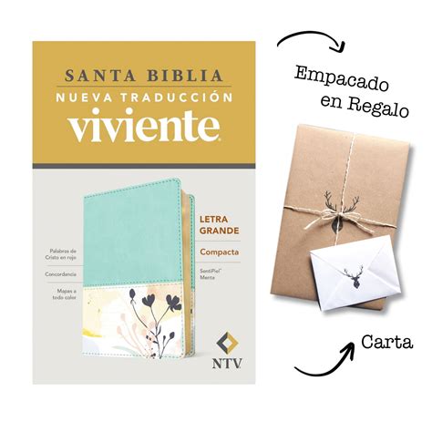 Biblia NTV Edicion Compacta Letra Grande Menta Sentipiel Libreria 247