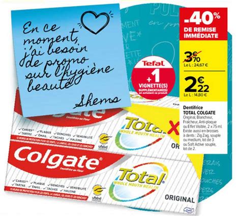 Promo Dentifrice Total Colgate Chez Carrefour ICatalogue Fr